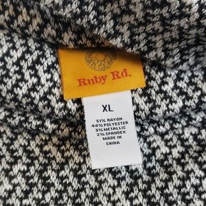 Ruby Rd. | Sweaters | Ruby Rd Black White Sparkling Silver Sweater ...